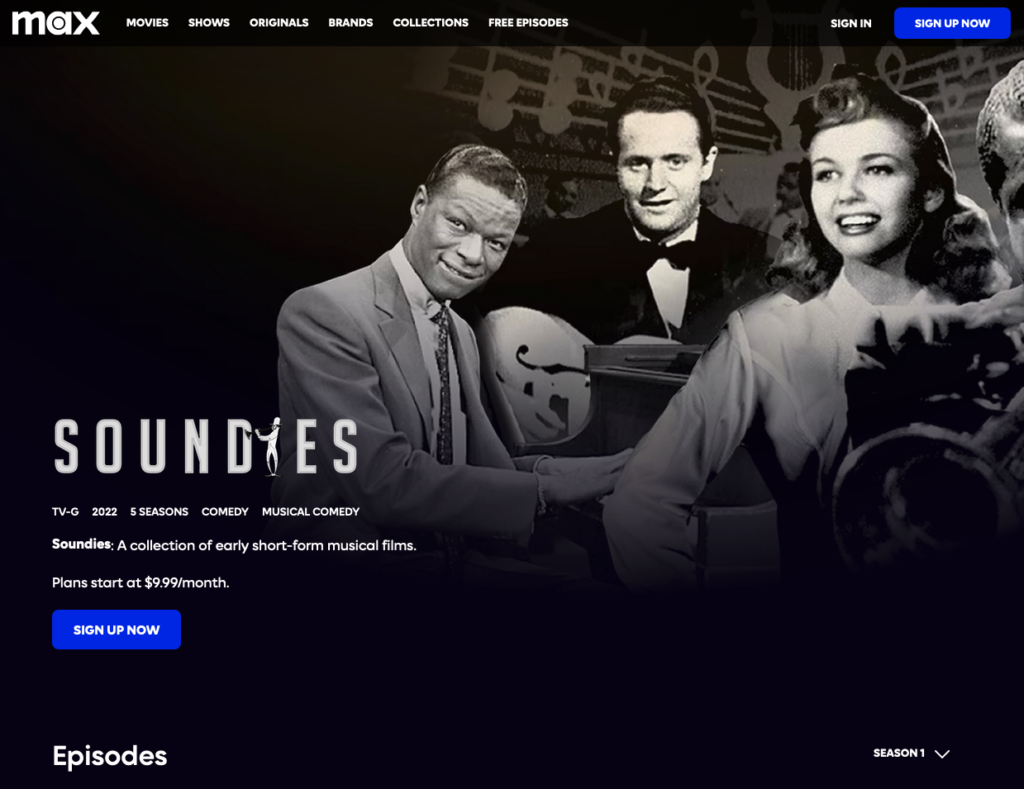 Soundies Now Streaming on Max – SUSAN DELSON